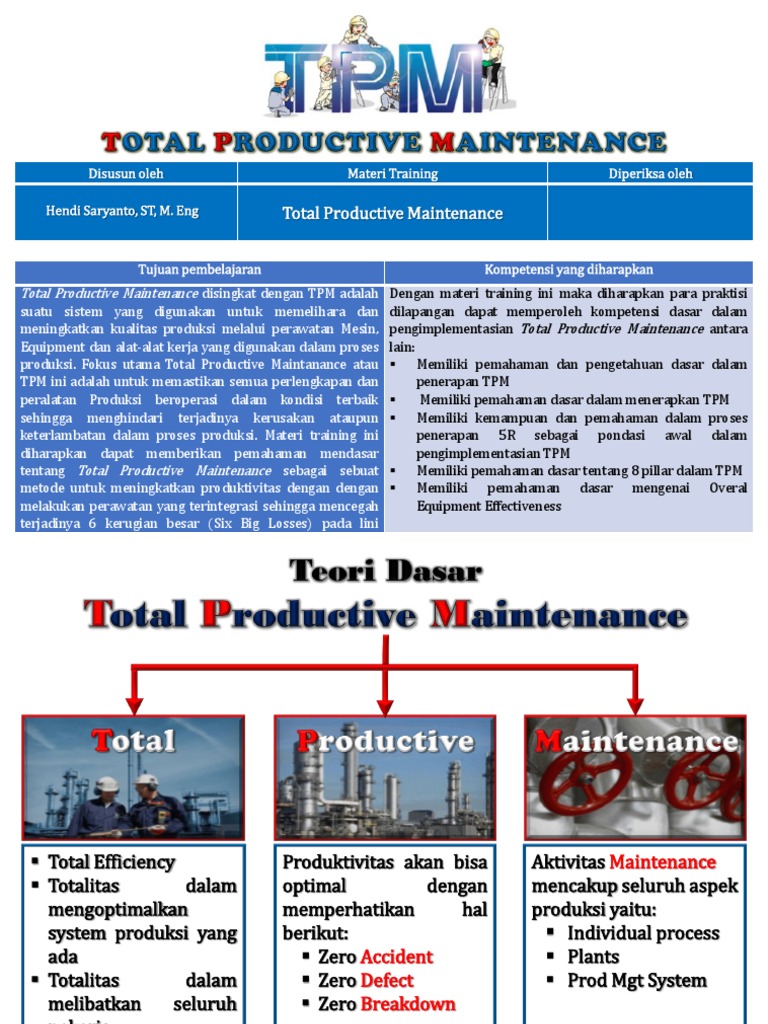 Materi Pelatihan Total Productive Maintenance | PDF