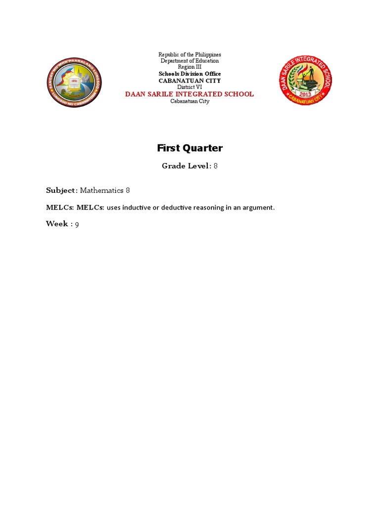 Math8-Activity Worksheet-Week1 | PDF | Area | Geometry