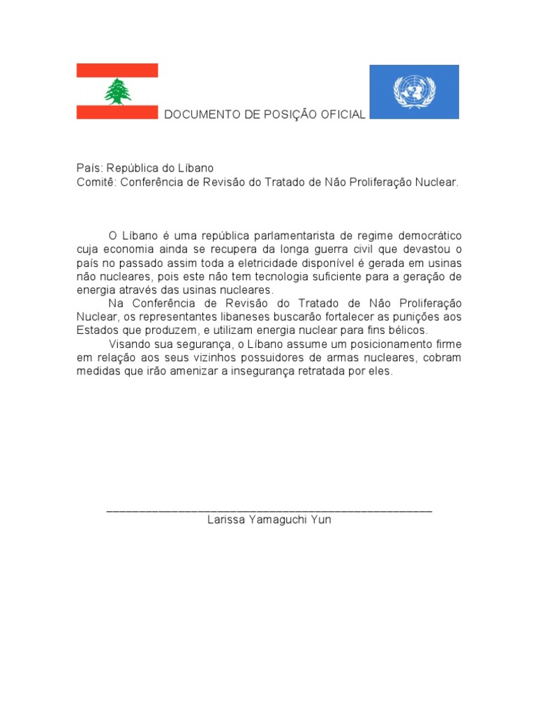 Documento de Posição Oficial | PDF