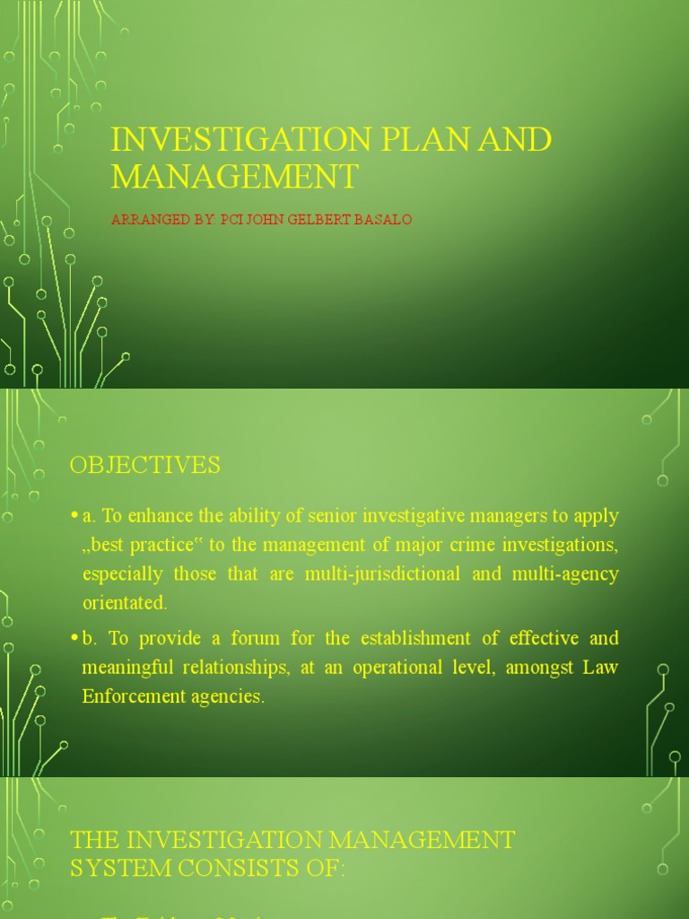 Case Investigation Management Plan | PDF | Witness | Evidence