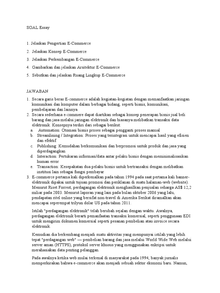 Konsep dan Arsitektur E-Commerce | PDF