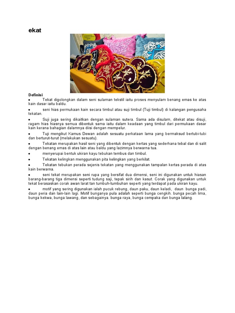 Tekat Dan Sejarah | PDF | Seni