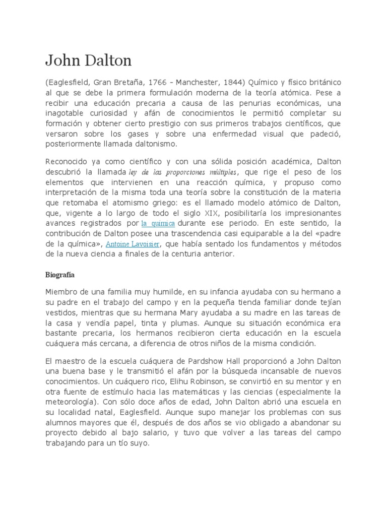 John Dalton | PDF | Química | Gases