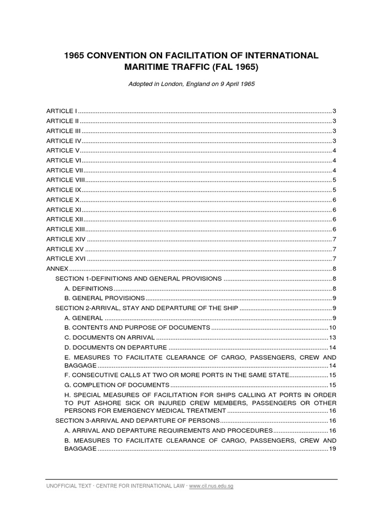 Fal Convention | PDF | Cargo | Port