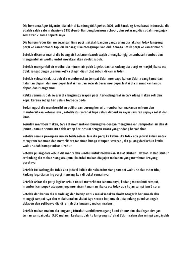 Dia Bernama Agus Riyanto | PDF | Seni & Disiplin Bahasa