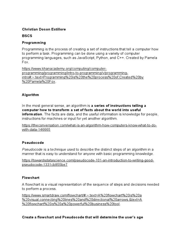 Pseudocode Is A Technique Used To Describe The Distinct Steps of An Algorithm in A | PDF ...