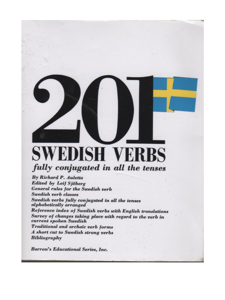 201 Swedish Verbs Fully Conjugated in All The Tenses Alphabetically ...