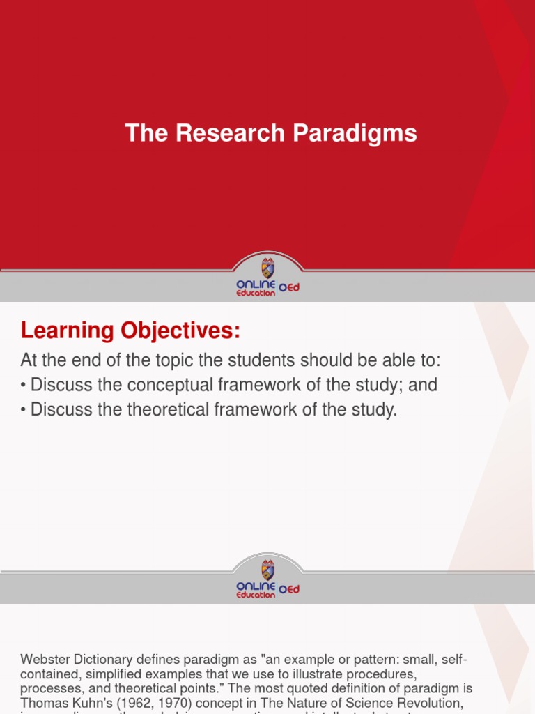 Week 007 The Research Paradigms | PDF | Theory | Paradigm