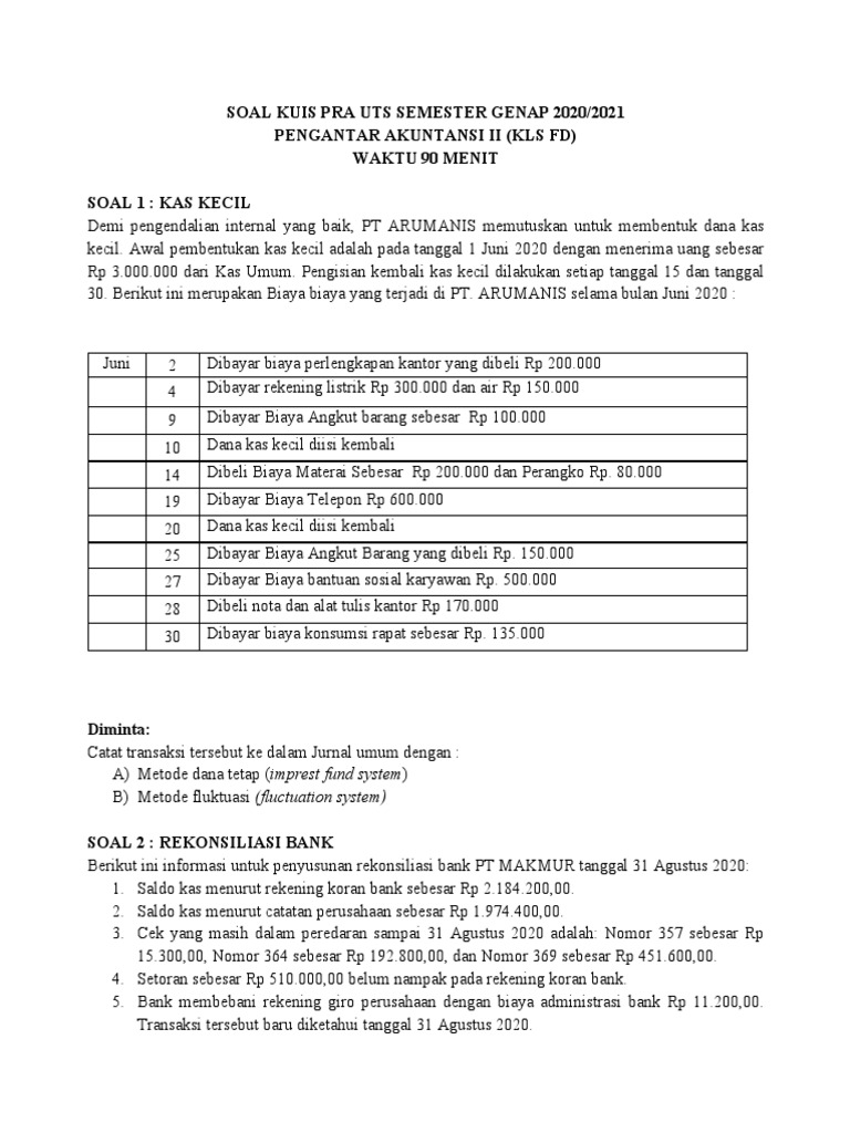 Kuis Pa2 Kelas FD | PDF