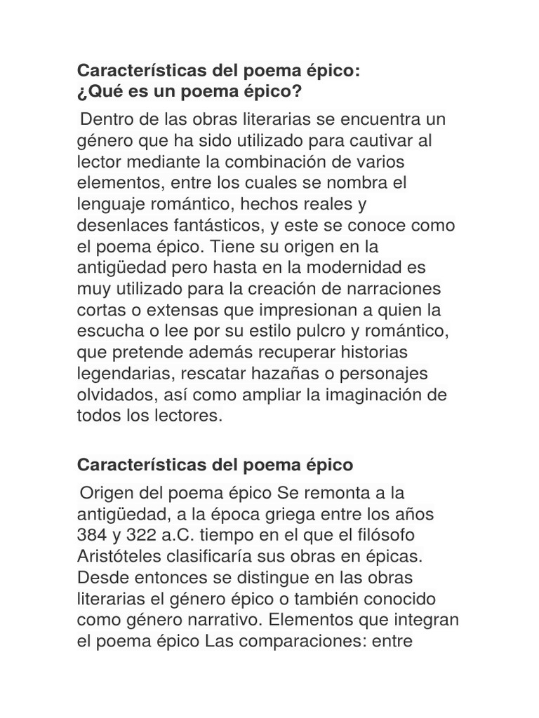 ¿Cuáles Son Los Elementos Del Poema Épico – FZPY