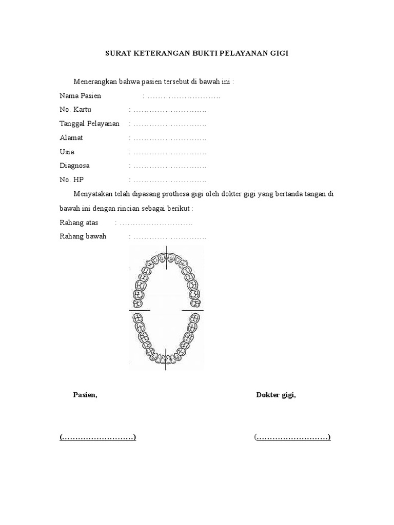 Form Protesa Gigi | PDF | Olahraga & Rekreasi