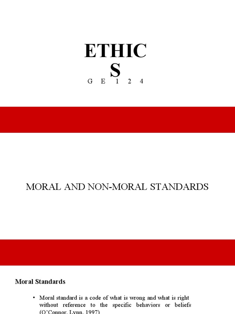 Understanding Moral vs Non-Moral Standards | PDF | Morality | Ethical ...