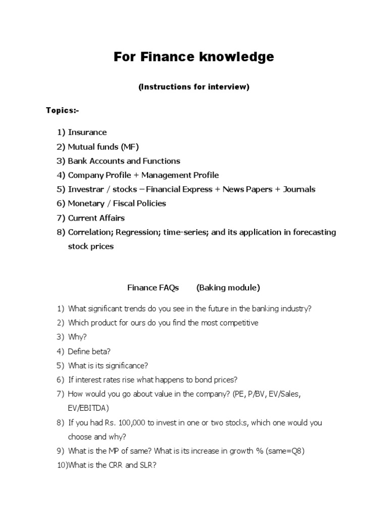Finance FAQs | PDF | Investing | Interest