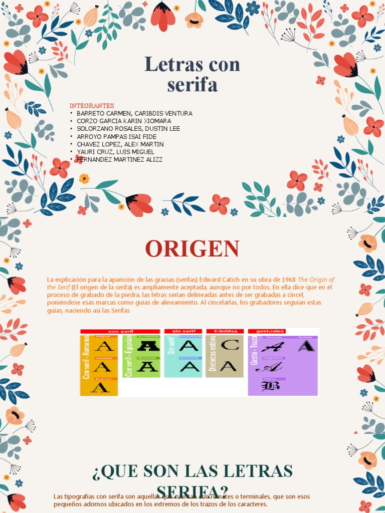 Tipografías con Serifa: Clasificación y Origen | PDF | Serif | Tipos de ...