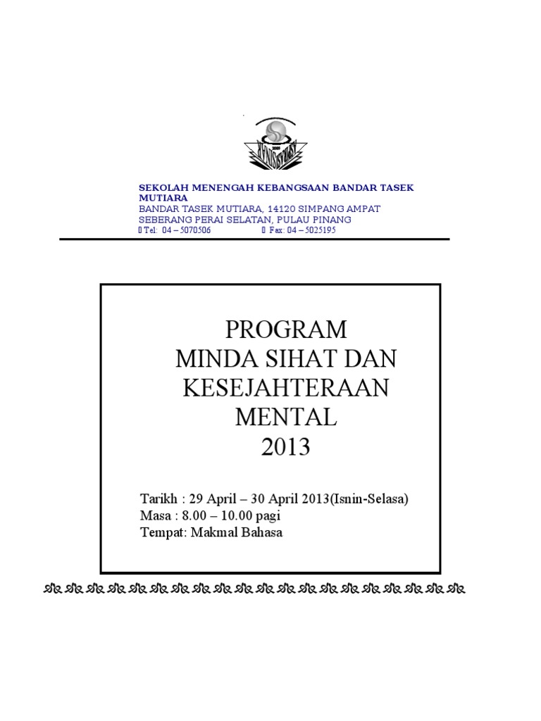 Kertas Kerja Minda Sihat | PDF