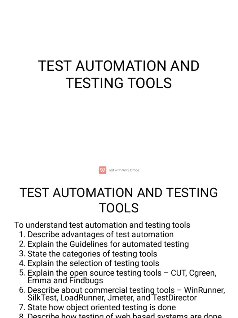 Test Automation and Testing Tools | PDF | Software Testing | Java ...