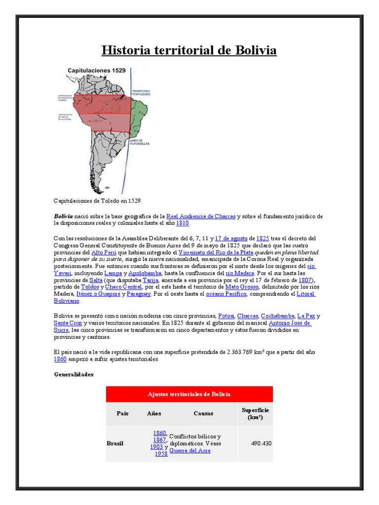 Extensión Territorial de Bolivia en 1825 | PDF | Bolivia | América del Sur