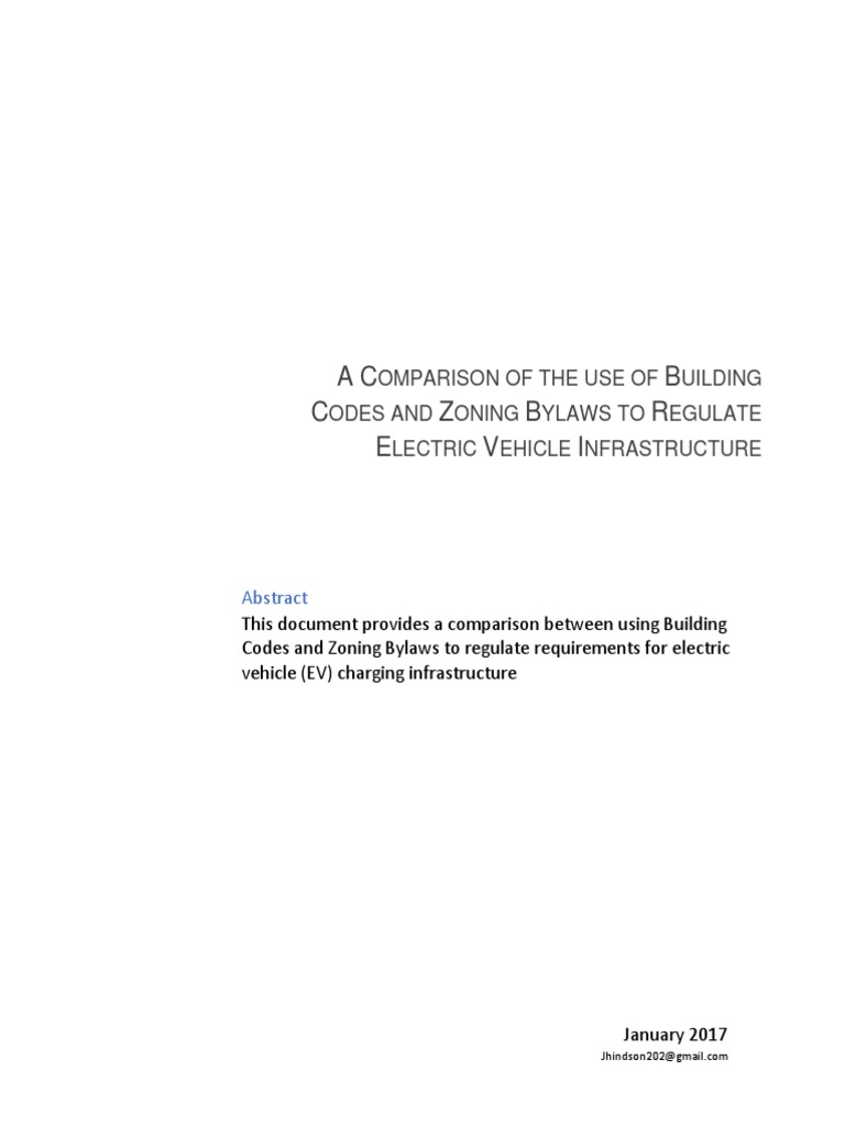 A Comparison of Building Vs Zoning To Regulate EV Infrastructure | PDF ...