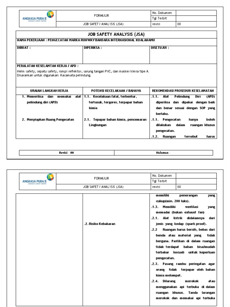 Jsa Pengecatan Marka Apron | PDF