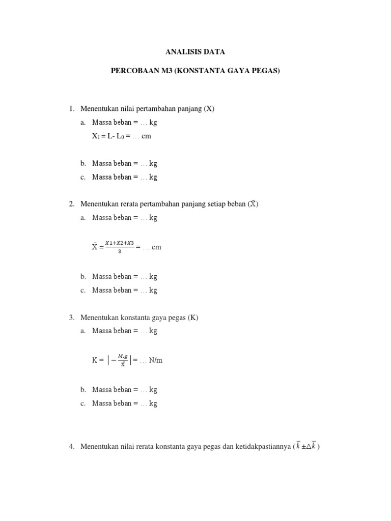 Analisis Konstanta Gaya Pegas M3 | PDF | Metode & Bahan Ajar | Sains & Matematika
