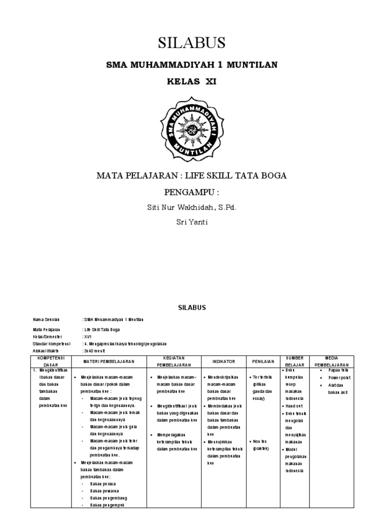 Silabus Life Skill Xi | PDF