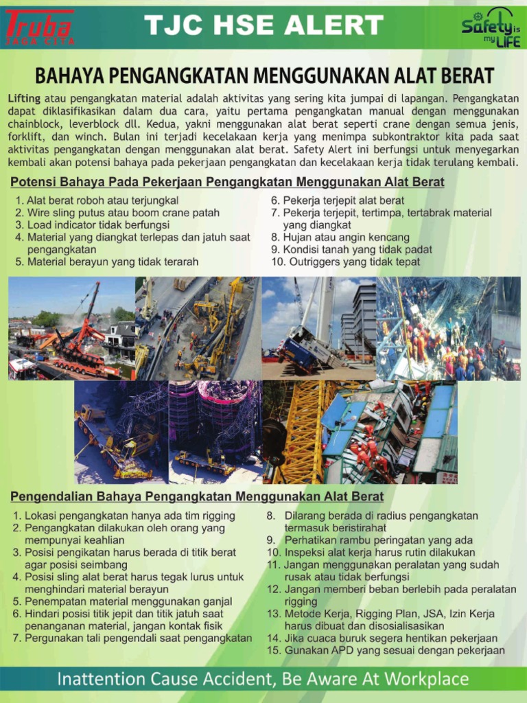 TJC HSE Alert - Bahaya Pekerjaan Lifting | PDF TJC HSE Alert - Bahaya Pekerjaan Lifting | PDF