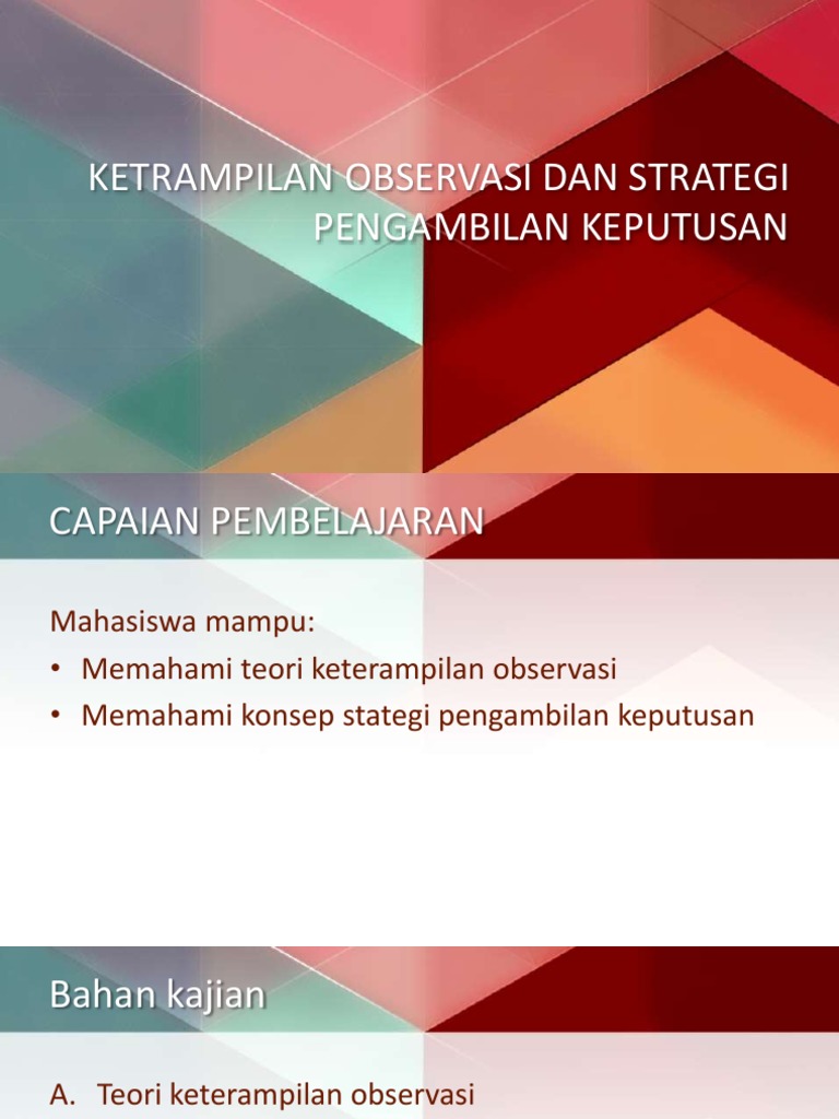 Keterampilan Observasi Pengambilan Keputusan | PDF