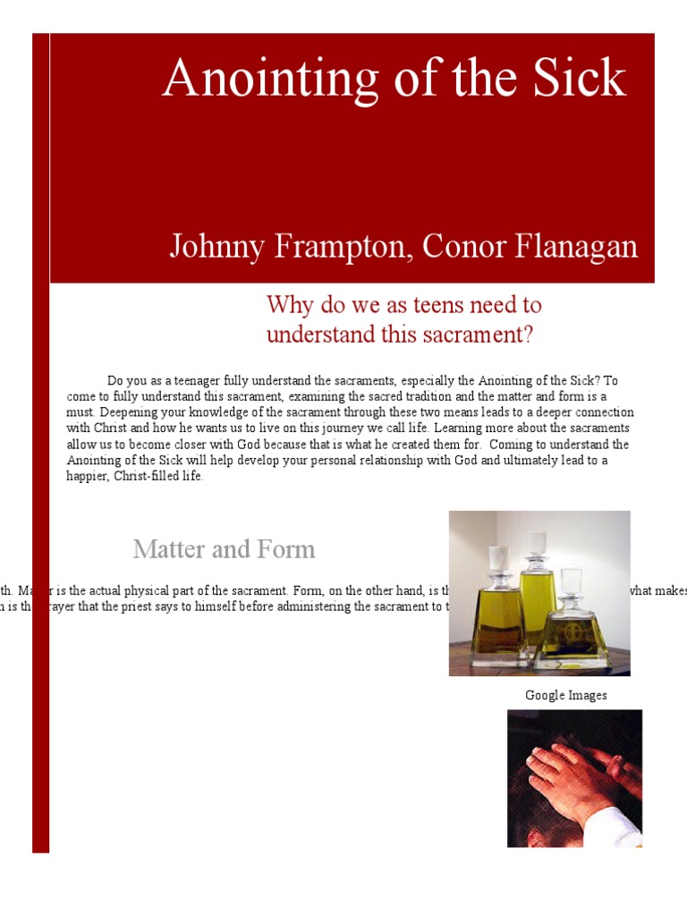 Anointing of The Sick | PDF | Sacraments | Christian Behaviour And ...