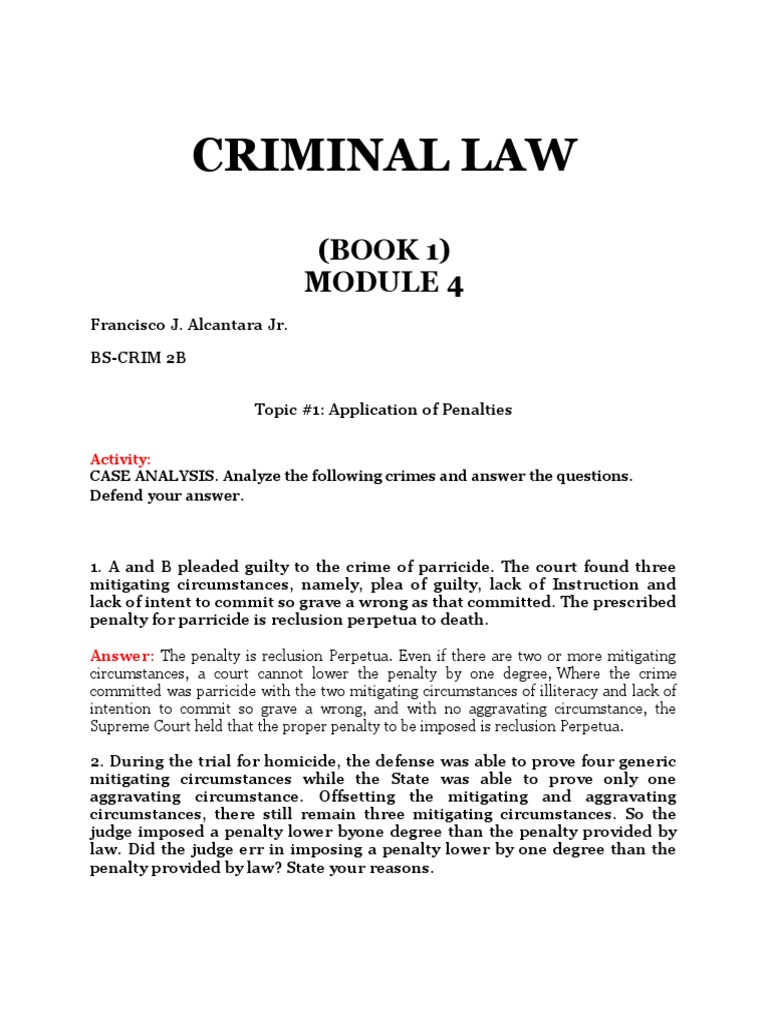 Criminal Law | PDF | Sentence (Law) | Mitigating Factor