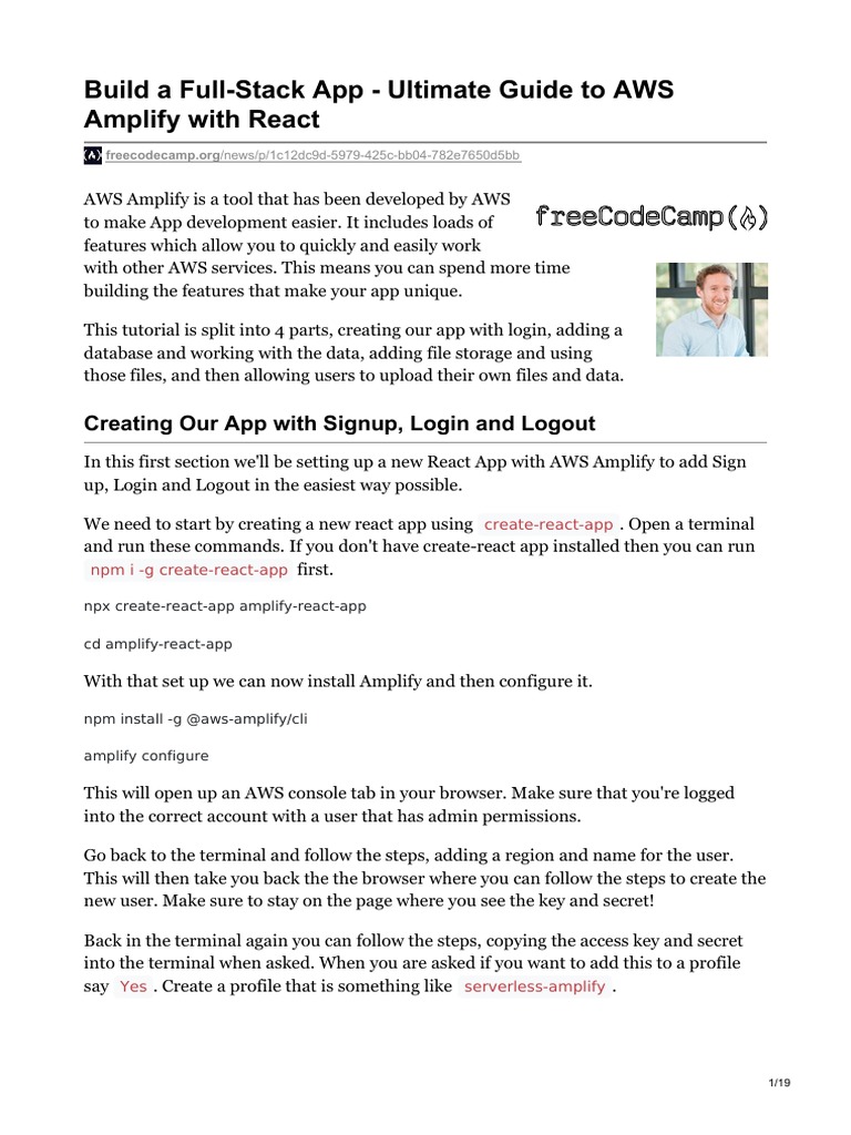 Build A Full-Stack App - Ultimate Guide To AWS Amplify With React ...