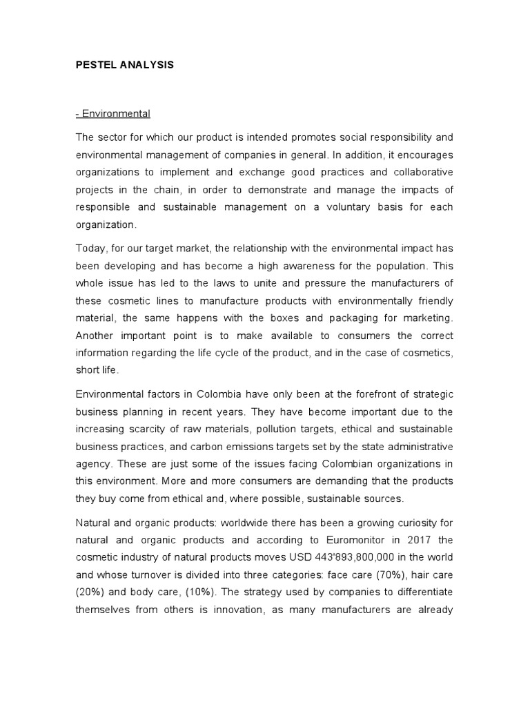Pestel Analysis | PDF | Cosmetics | Sustainability