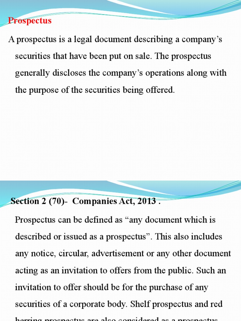 Comprehensive Guide to Prospectus Types | PDF
