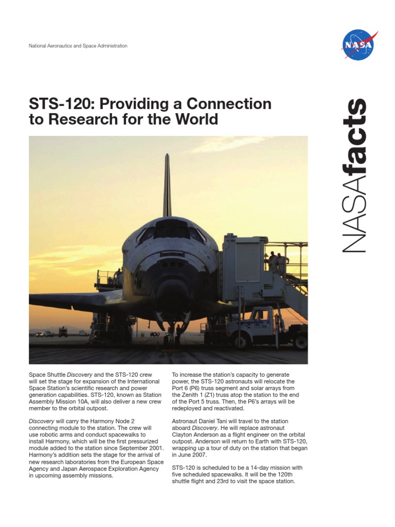 NASA Facts STS-120 Providing A Connection To Research For The World ...