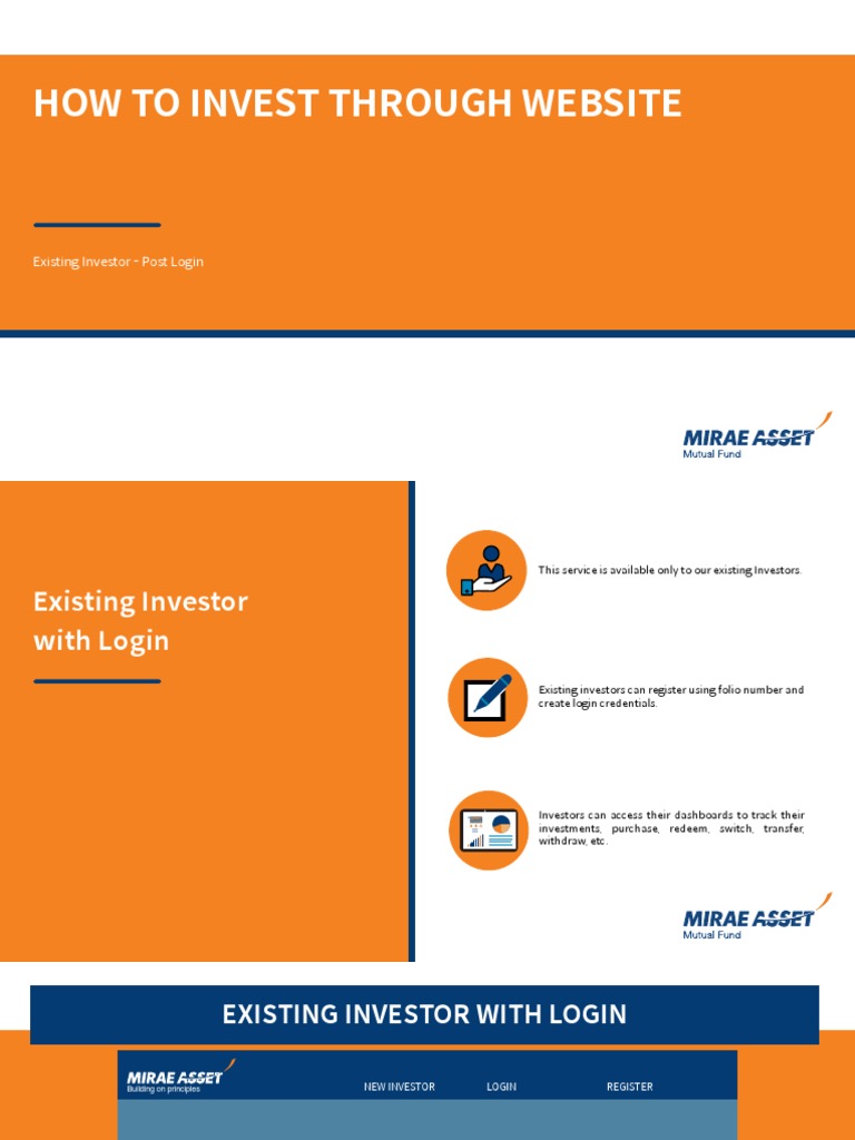 Existing Investor Login Walkthrough | PDF | Banks | Financial Transaction