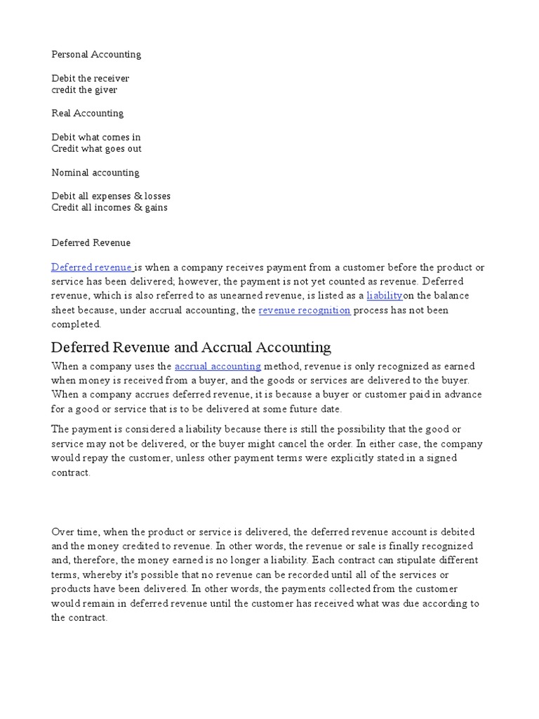Deferred Revenue and Accrual Accounting | PDF | Debits And Credits ...
