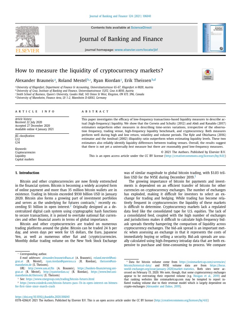 Journal of Banking and Finance: Alexander Brauneis, Roland Mestel, Ryan ...