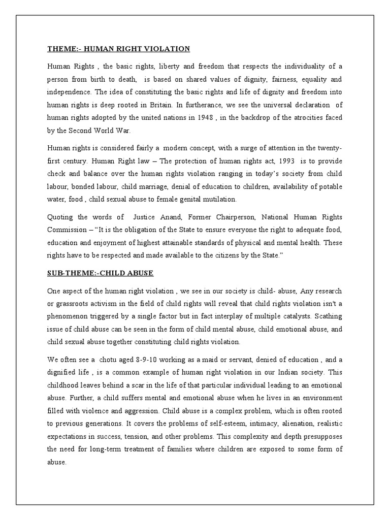 Human Rights Assignment | PDF | Human Rights | Children's Rights