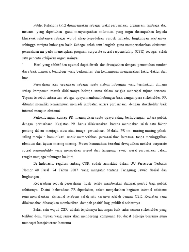 Contoh Kasus CSR | PDF