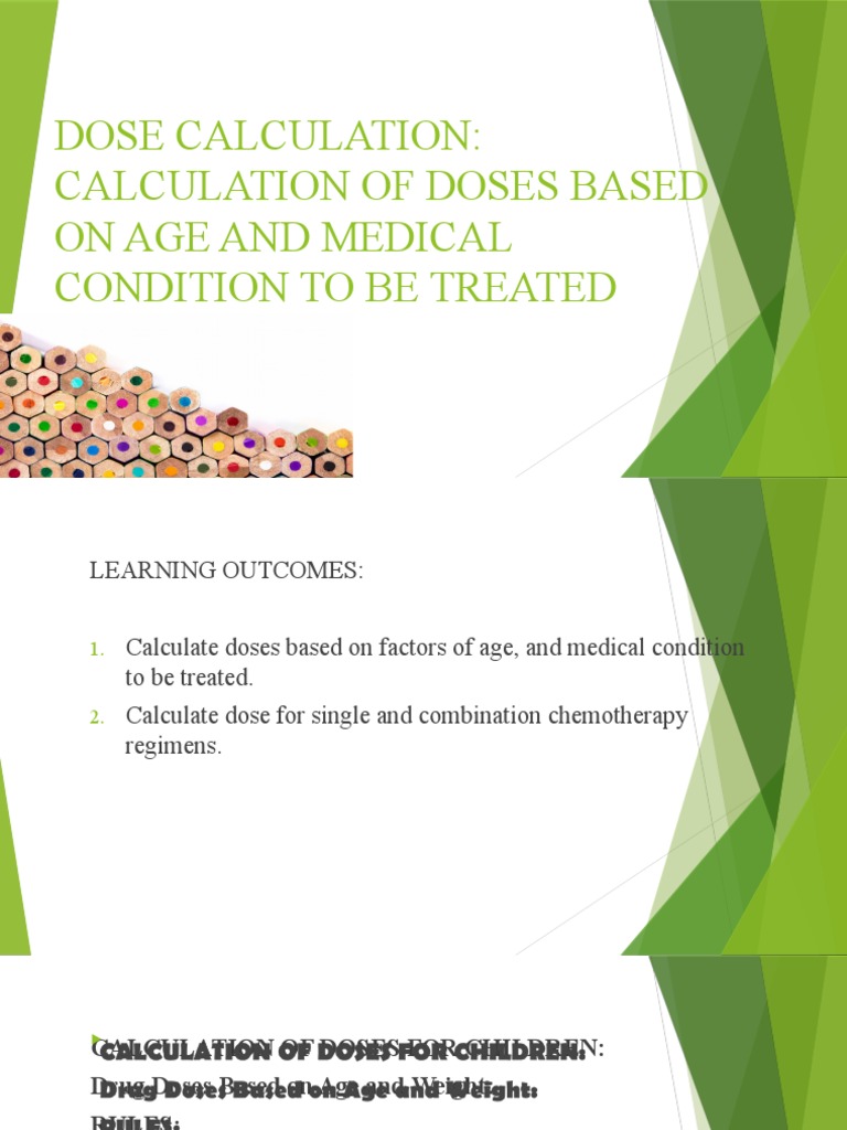 Dose Calculation: Calculation of Doses Based On Age and Medical ...