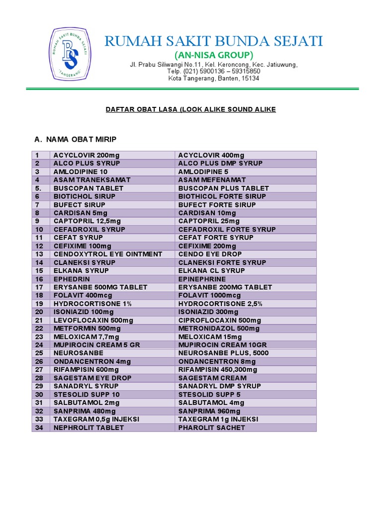 Daftar Obat Lasa | Download Free PDF | Medical Treatments | Antibiotics