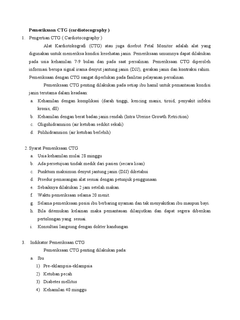 Pemeriksaan CTG | PDF