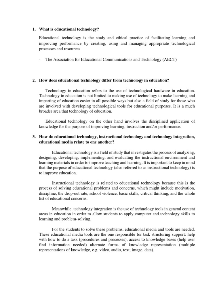 What Is Educational Technology? | PDF | Educational Technology | Learning
