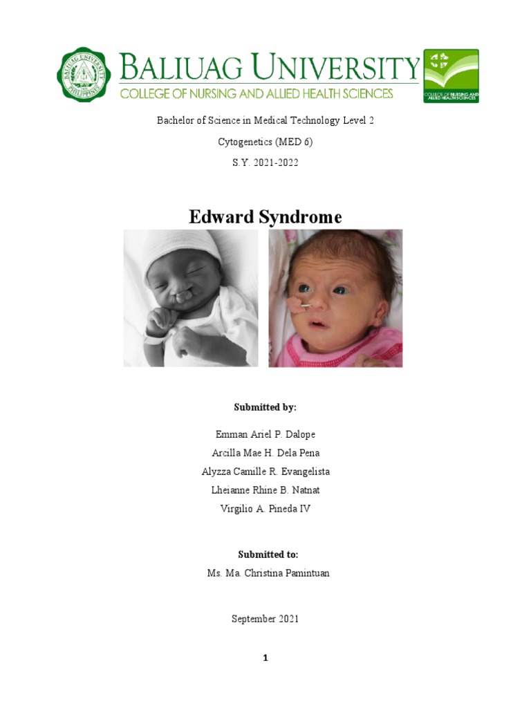 Edward Syndrome: Submitted by | PDF | Clinical Medicine | Medical ...