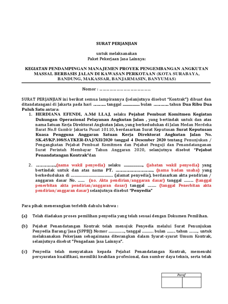 Draft Kontrak Upload MP | PDF