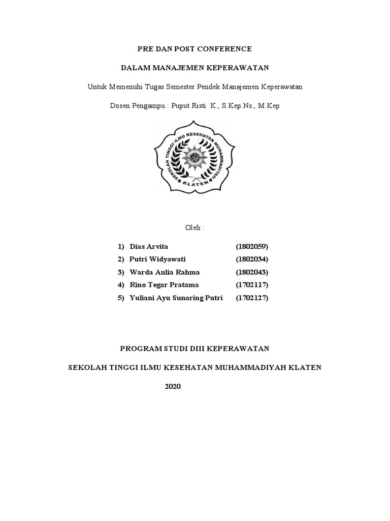 PrePost Conference Tugas | PDF