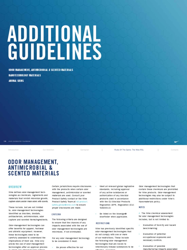 Additional Guidelines - May 2020 | PDF | Nanomaterials | Odor