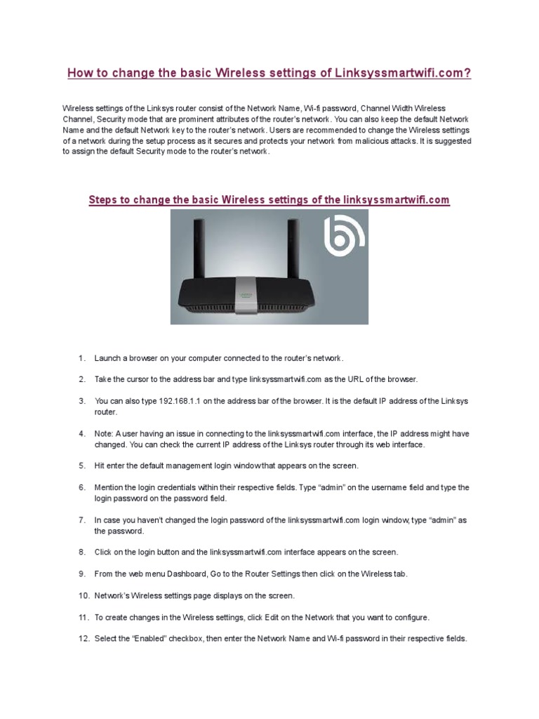 Learn How To Start Linksys Router Login | PDF | Wi Fi | Computer Network