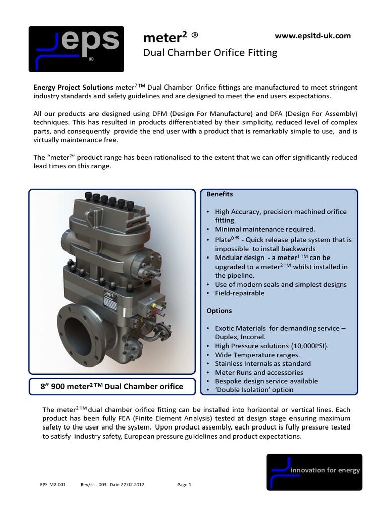Meter ®: Dual Chamber Orifice Fitting | PDF | Pipe (Fluid Conveyance) | Applied And ...