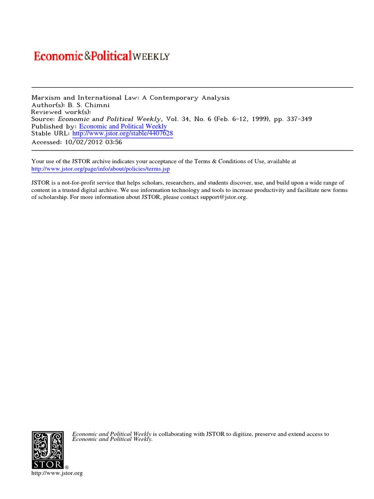 Marxism and International Law BSChimni | PDF | Marxism | Globalization