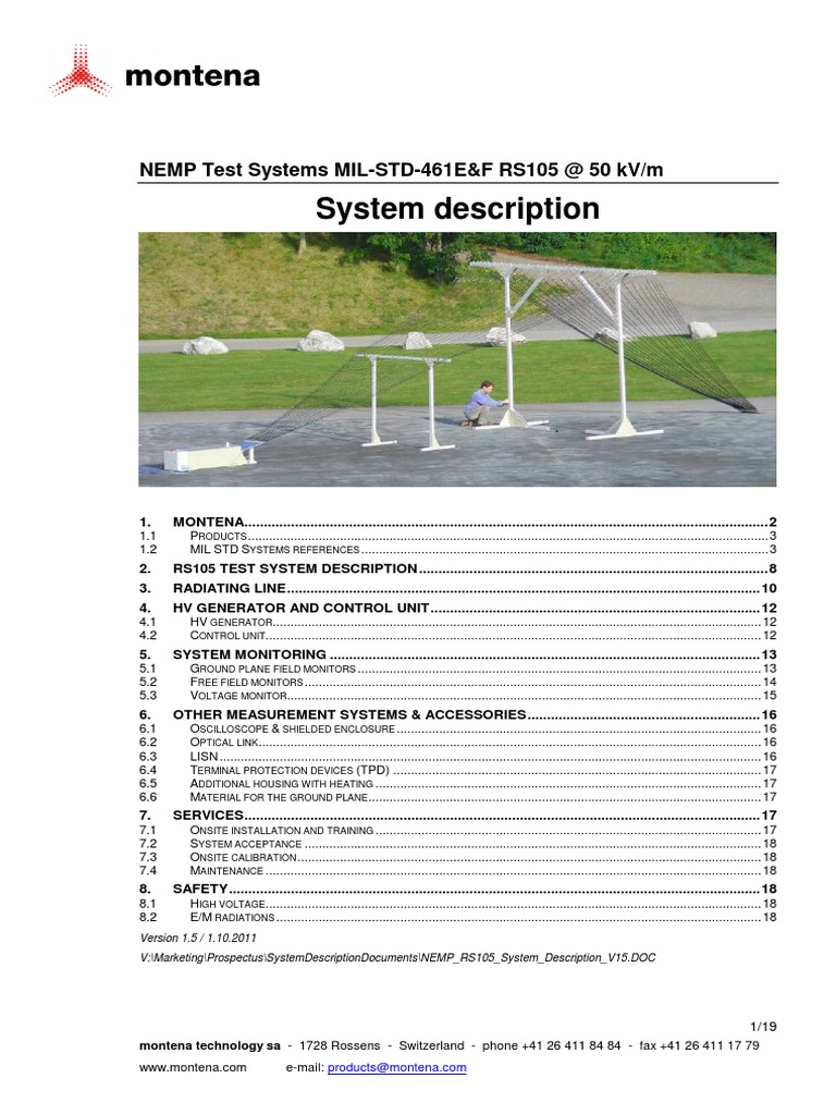 NEMP RS105 Test System Overview | PDF | Electromagnetic Compatibility ...